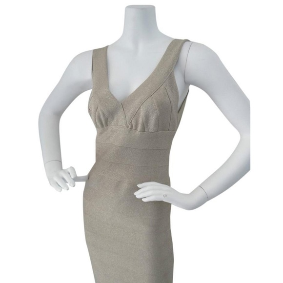 Carmen Marc Valvo | Dresses | Carmen Marc Valvo Bronze Bandage Bodycon ...